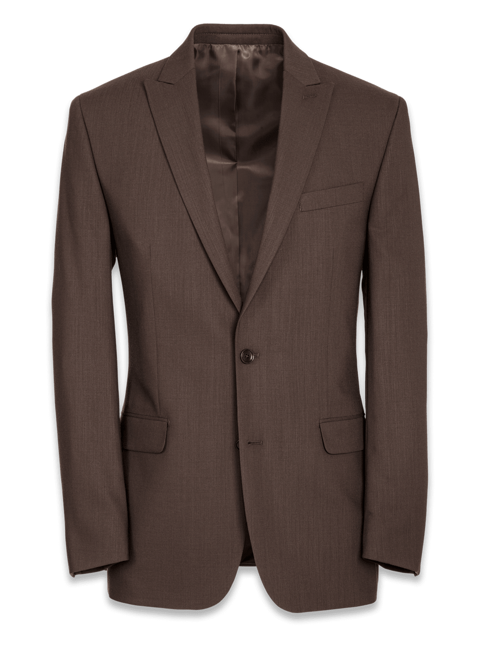 Tailored Fit Essential Wool Peak Lapel Suit Jacket - Brown – Paul Fredrick