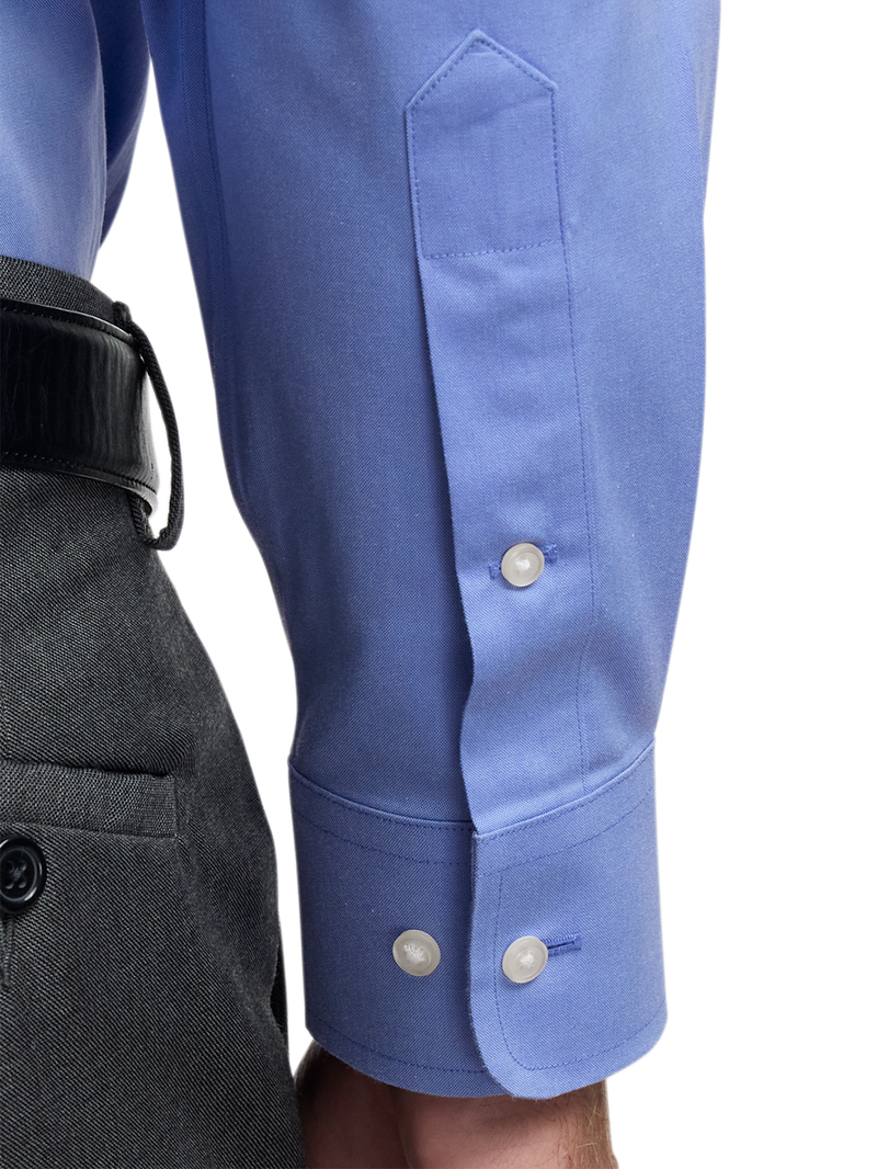 Non-Iron Cotton Pinpoint Solid Button Down Collar Dress Shirt - French ...