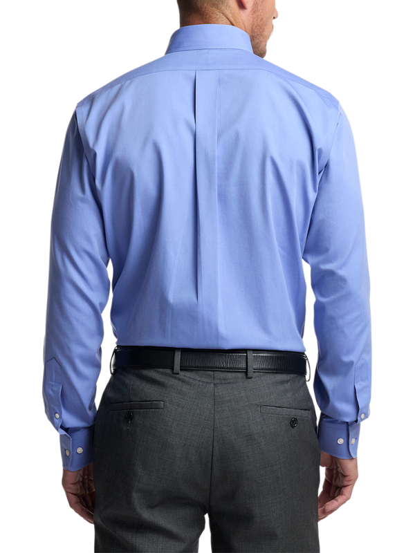 Non-Iron Cotton Pinpoint Solid Button Down Collar Dress Shirt - French ...
