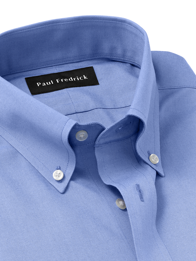 Non-Iron Cotton Pinpoint Solid Button Down Collar Dress Shirt - French ...