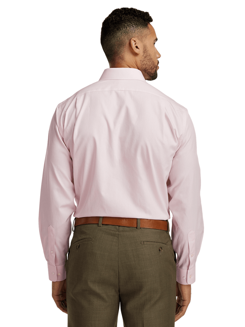 Non-Iron Cotton Pinpoint Solid Point Collar Dress Shirt - Pink – Paul ...