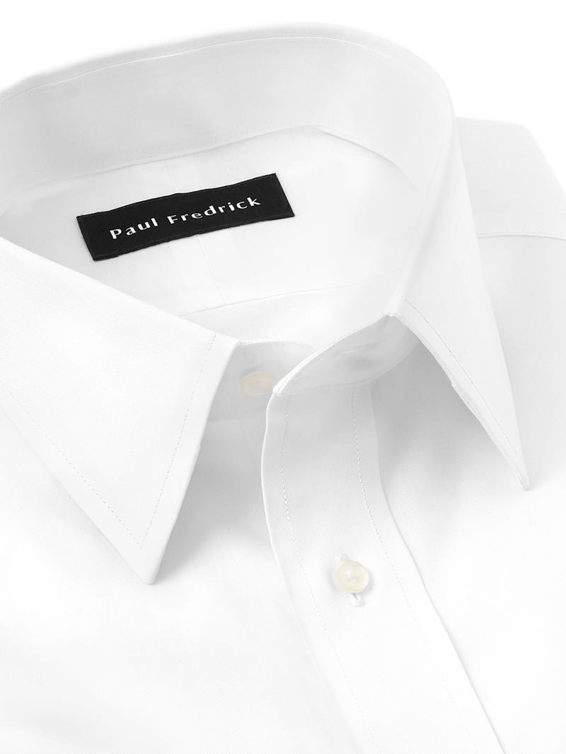 Non-Iron Cotton Pinpoint Solid Point Collar French Cuff Dress Shirt ...