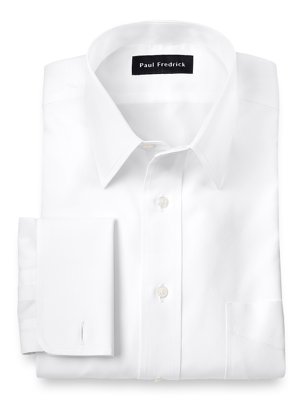 Supima Non-Iron Cotton Solid Straight Collar French Cuff Dress Shirt ...