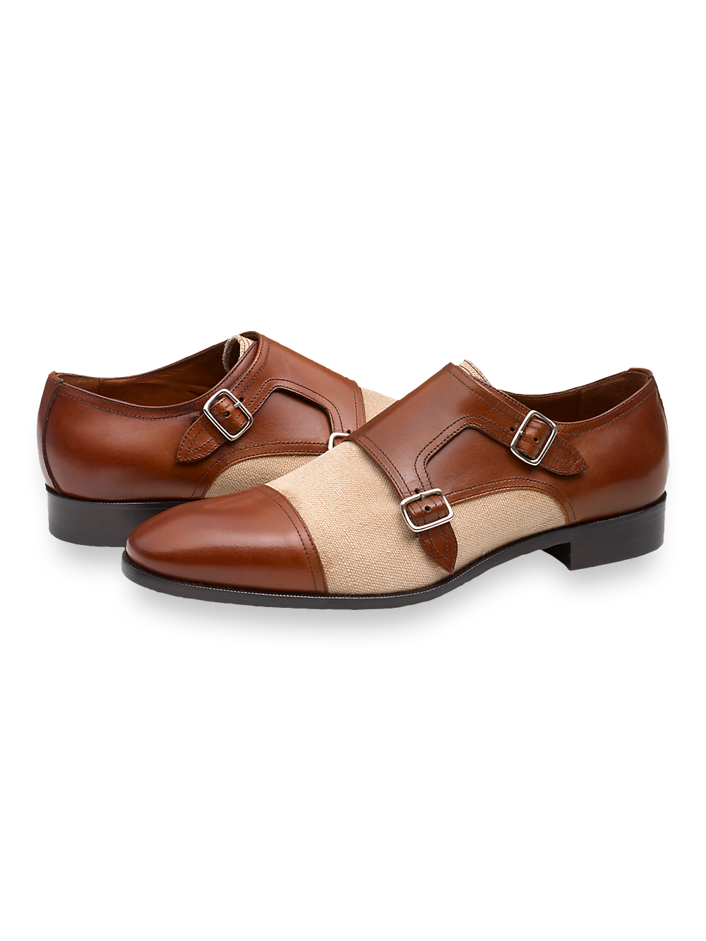 Travis Double Monk Strap - Brown/natural – Paul Fredrick