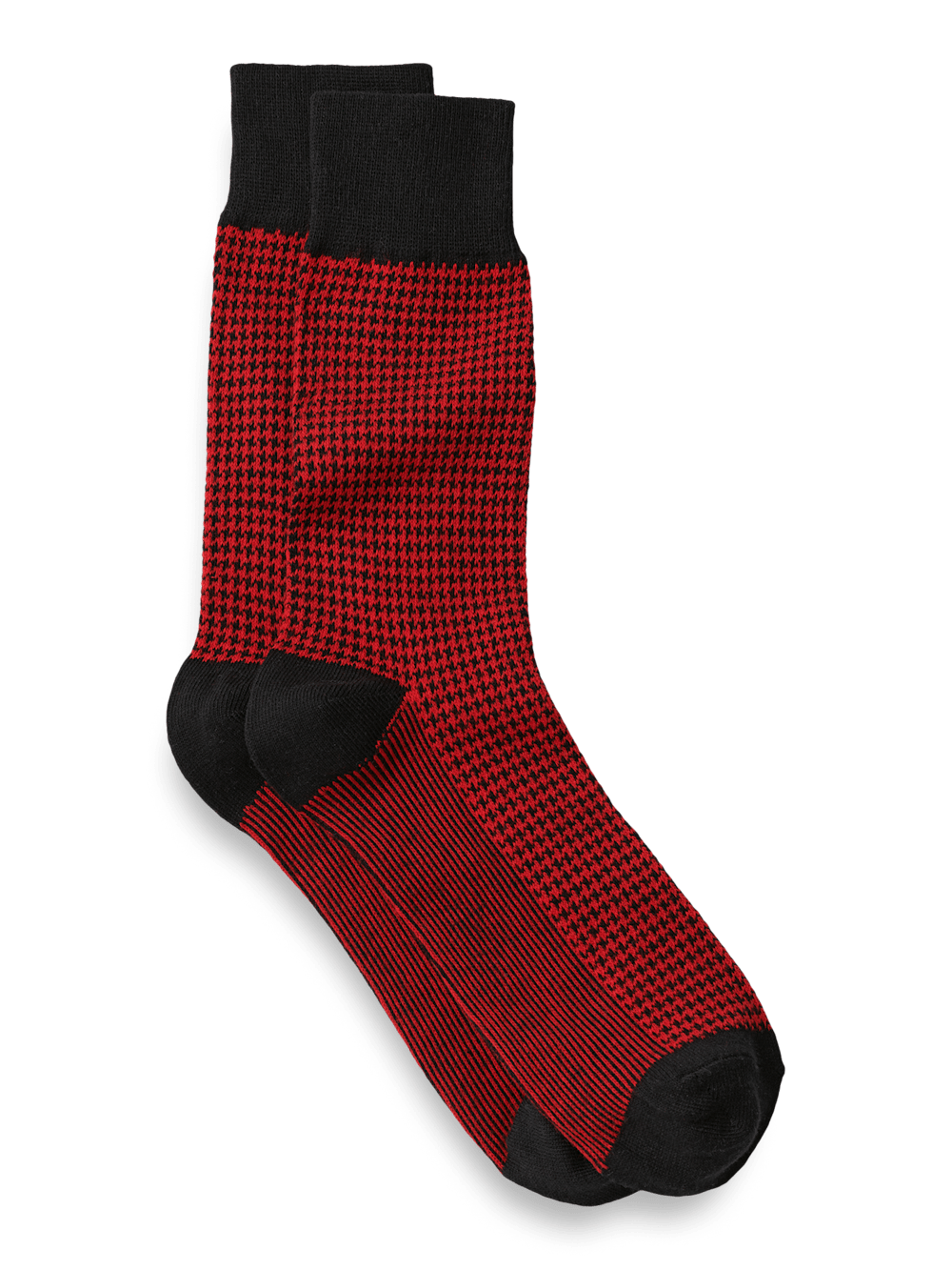 Houndstooth Cotton Blend Sock - Red/black – Paul Fredrick