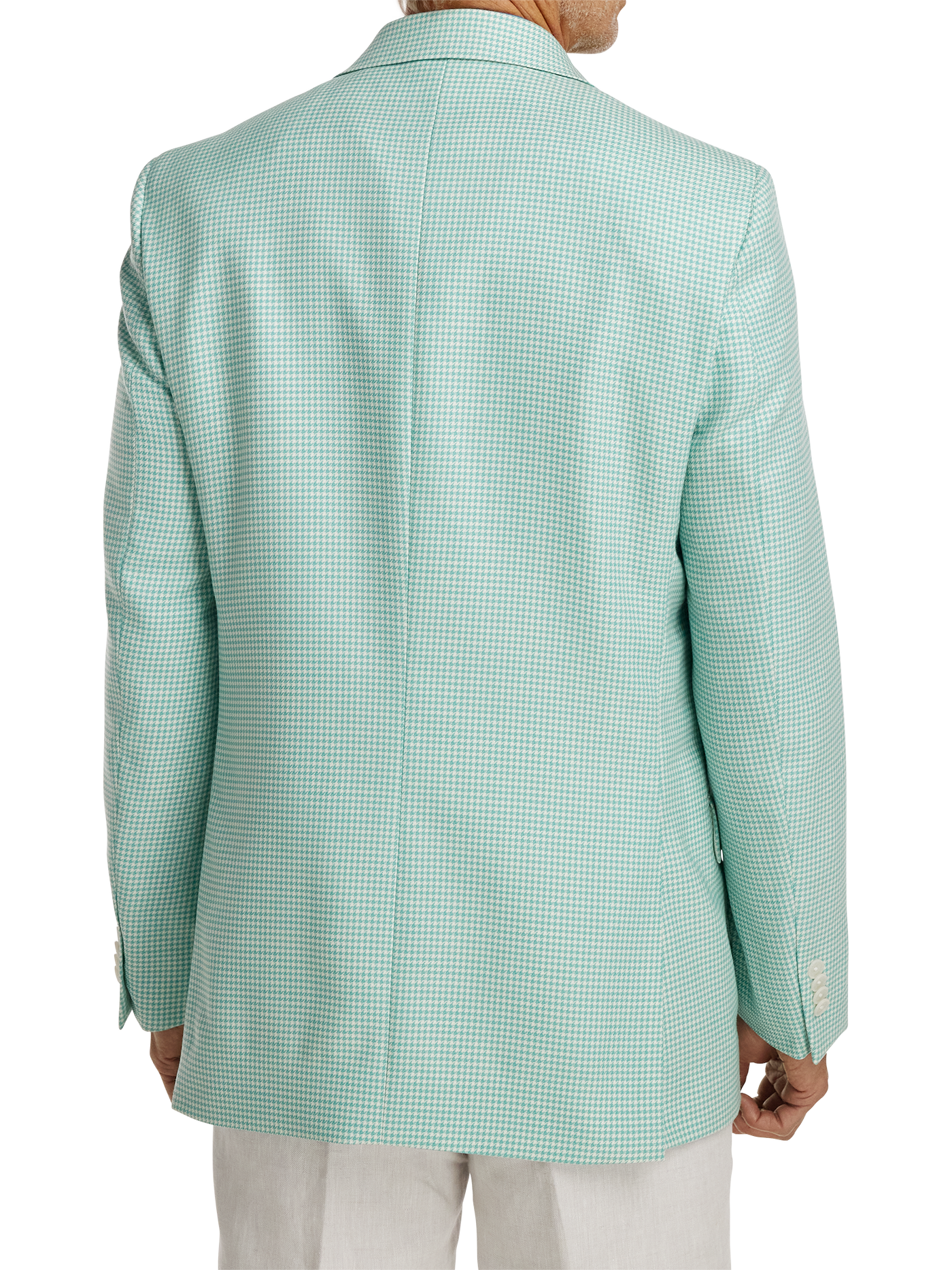 Wool Houndstooth Single Breasted Peak Lapel Sport Coat - Aqua – Paul ...