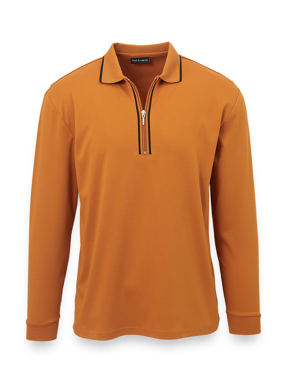 Mercerized Cotton Zip Polo - Copper – Paul Fredrick