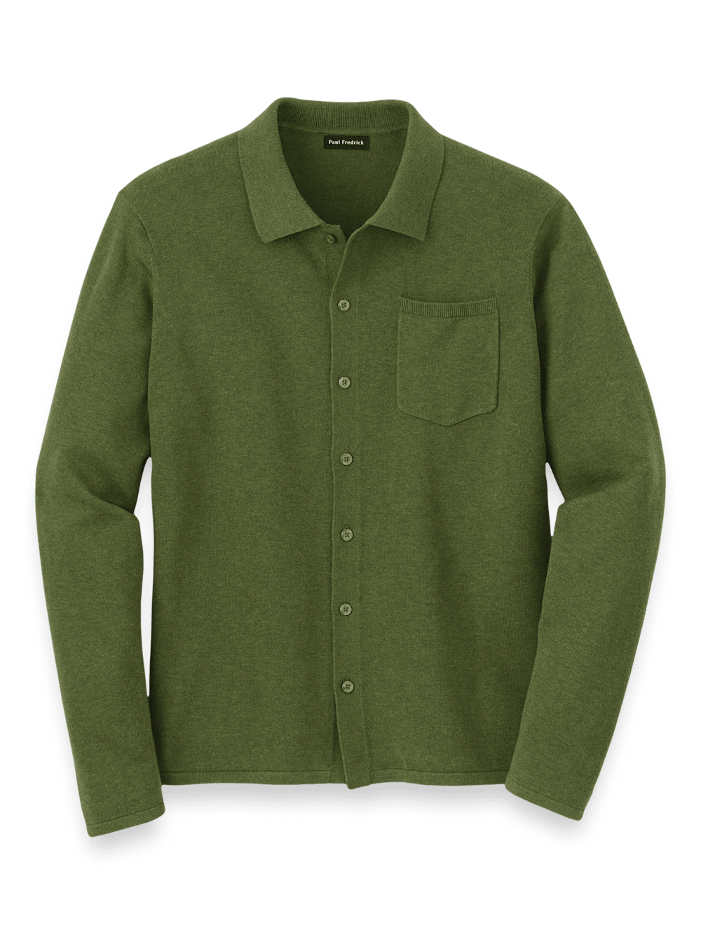 Supima Cotton Button Front Polo - Olive – Paul Fredrick