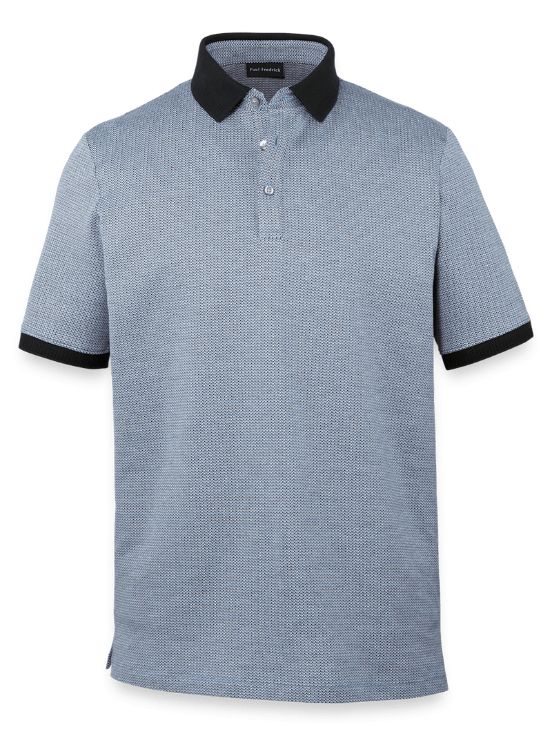 Cotton Three Button Polo - Blue Multi – Paul Fredrick