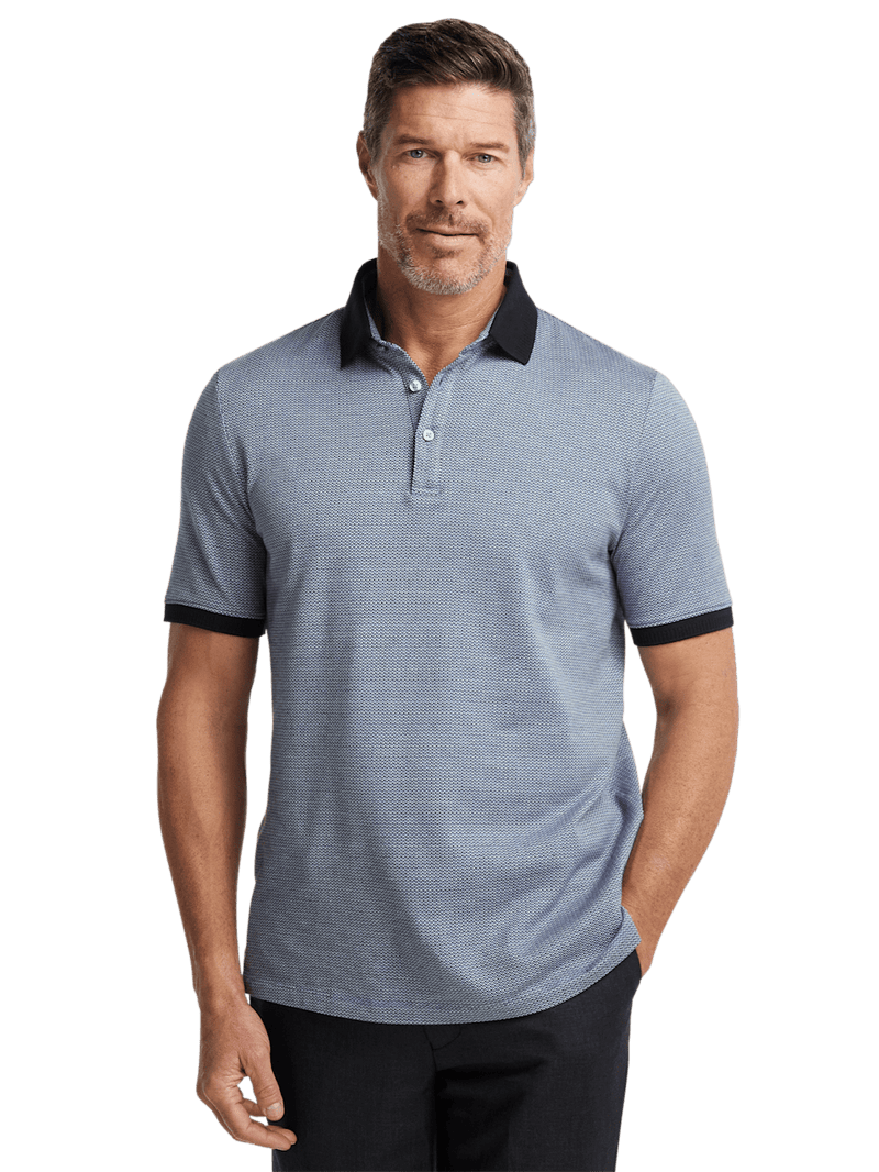 Cotton Three Button Polo - Blue Multi – Paul Fredrick