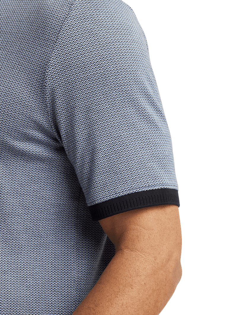 Cotton Three Button Polo - Blue Multi – Paul Fredrick