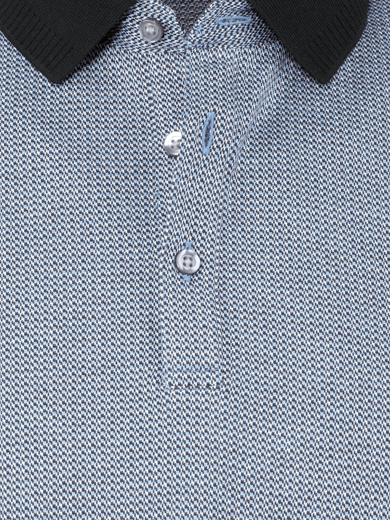 Cotton Three Button Polo - Blue Multi – Paul Fredrick