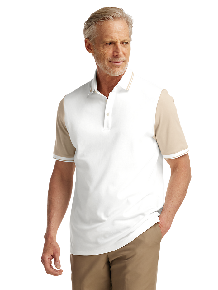 Cotton Three Button Polo - White – Paul Fredrick