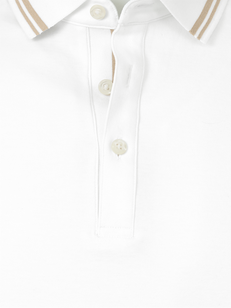 Cotton Three Button Polo - White – Paul Fredrick