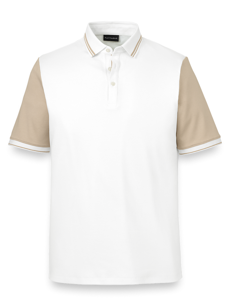 Cotton Three Button Polo - White – Paul Fredrick