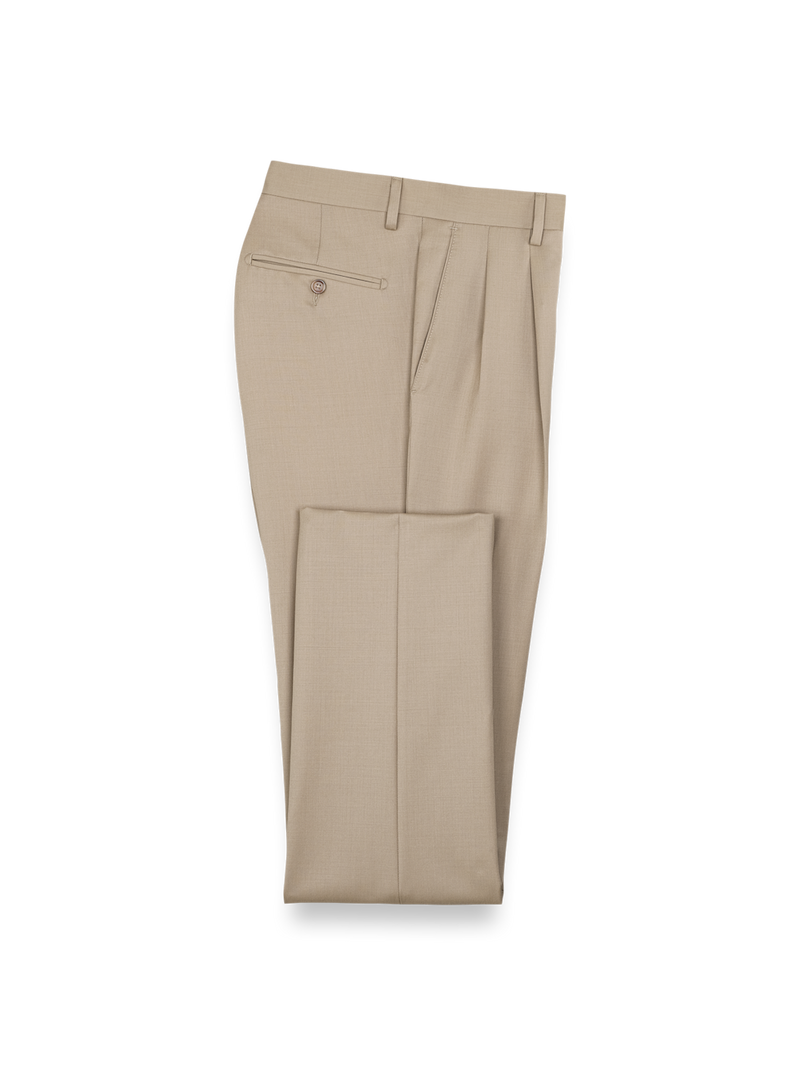 Wool Gabardine Pants - Tan