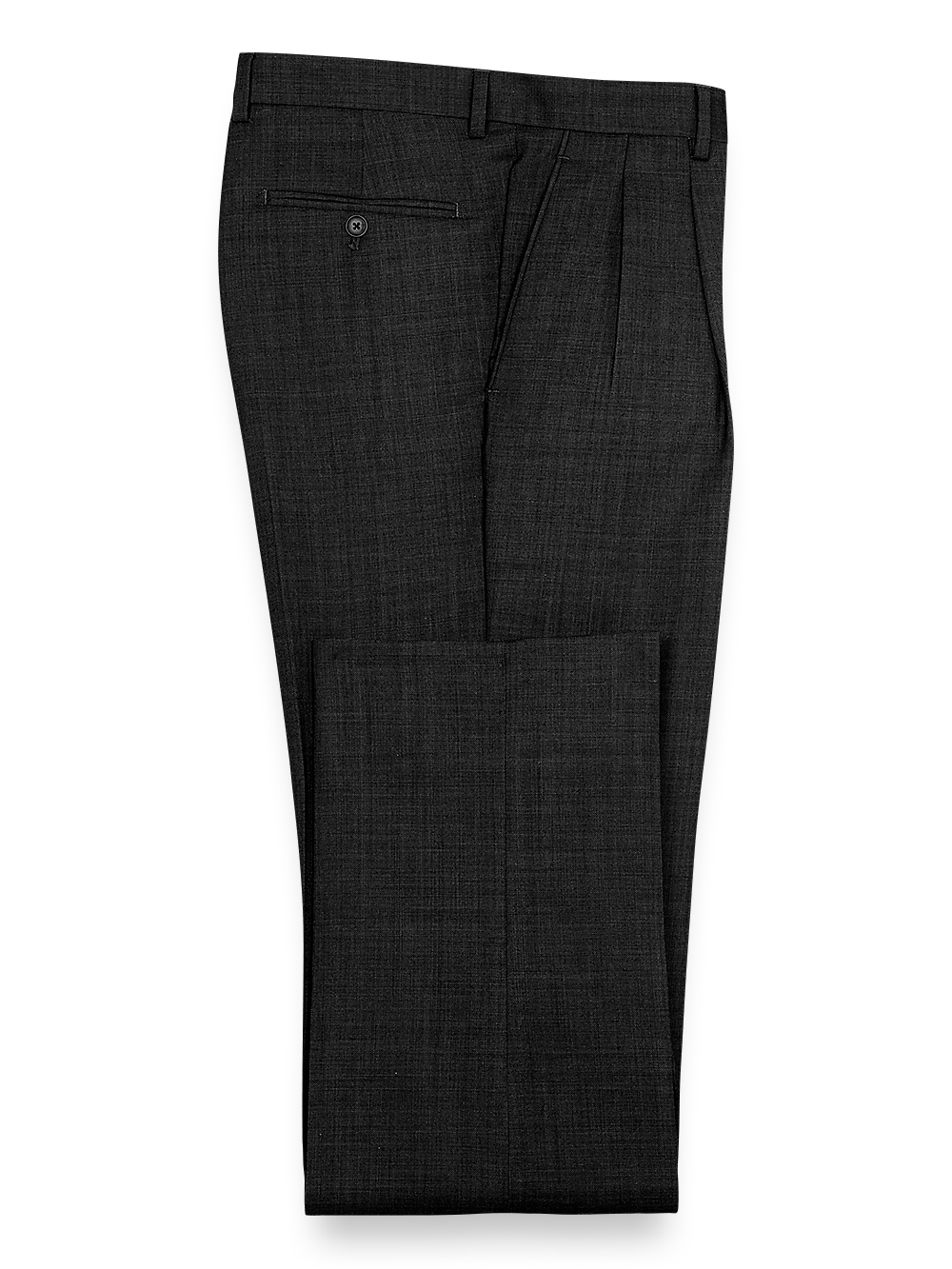 Sharkskin Pleated Pants - Black – Paul Fredrick