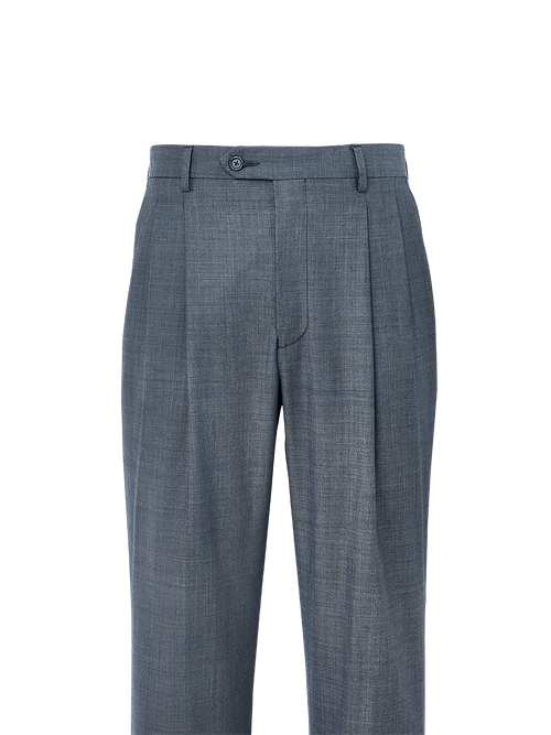 Wool Sharkskin Pleated Pants - Light Brown – Paul Fredrick