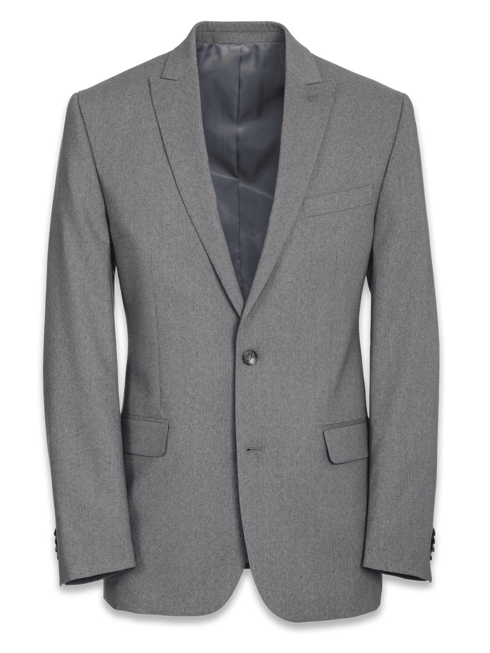 Classic Fit Essential Wool Peak Lapel Side Vents Suit Jacket - Grey ...