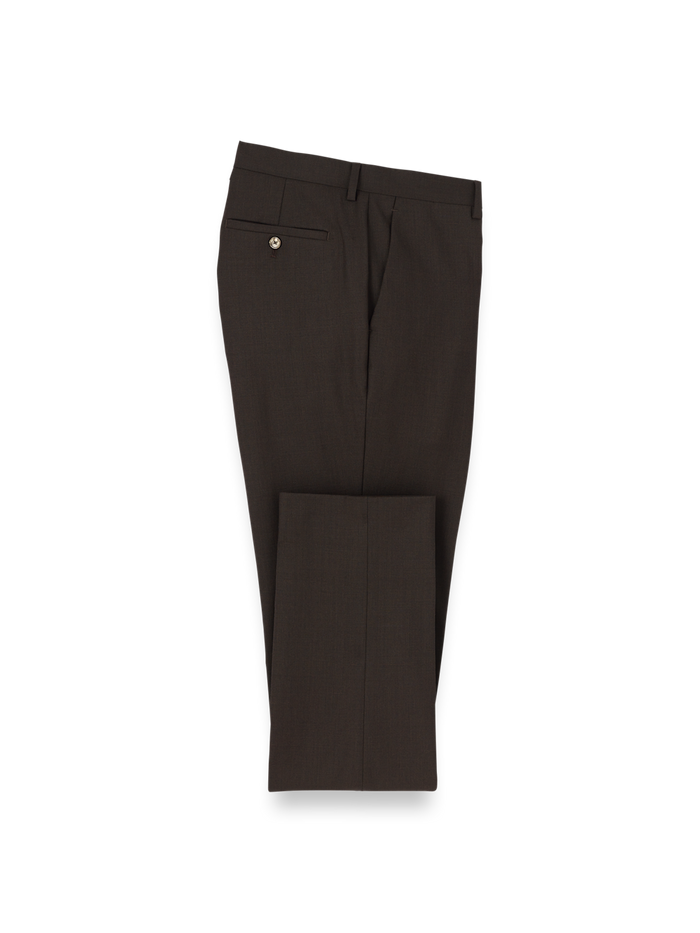 Wool Stretch Bengaline Suit Pants - Dark Brown – Paul Fredrick
