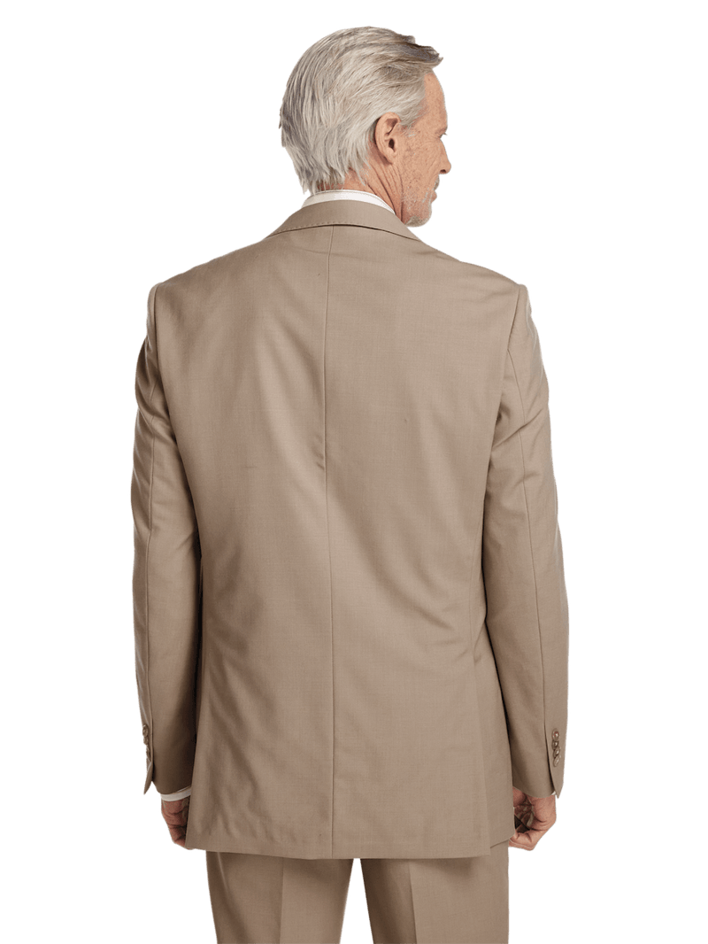 Wool Stretch Bengaline Peak Lapel Suit Jacket - Light Tan – Paul Fredrick