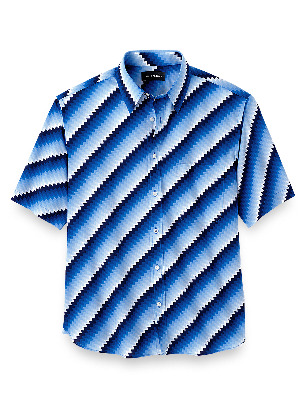 Cotton Diagonal Stripe Print Casual Shirt - Cobalt – Paul Fredrick