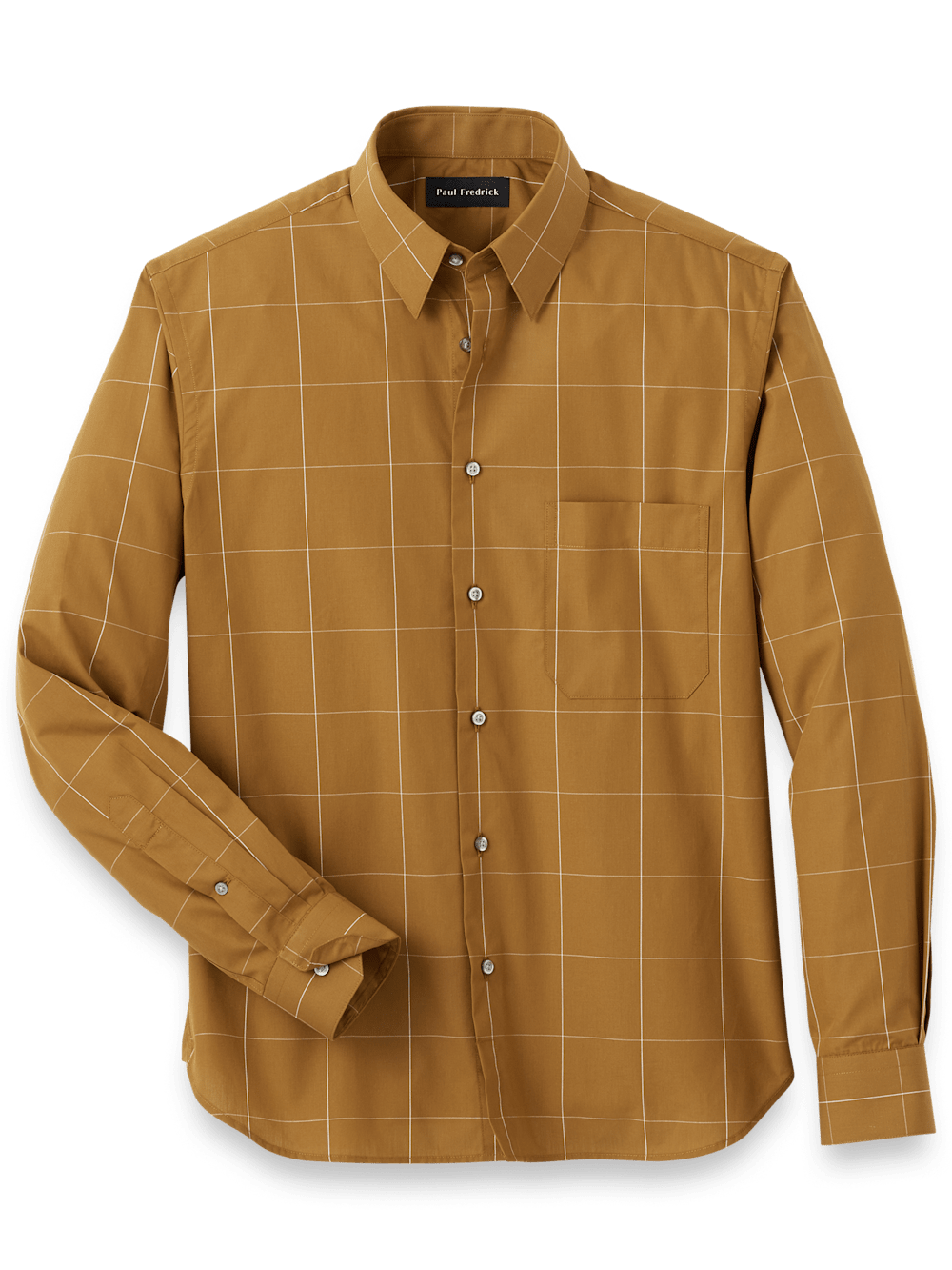 Cotton Windowpane Casual Shirt - Brown – Paul Fredrick