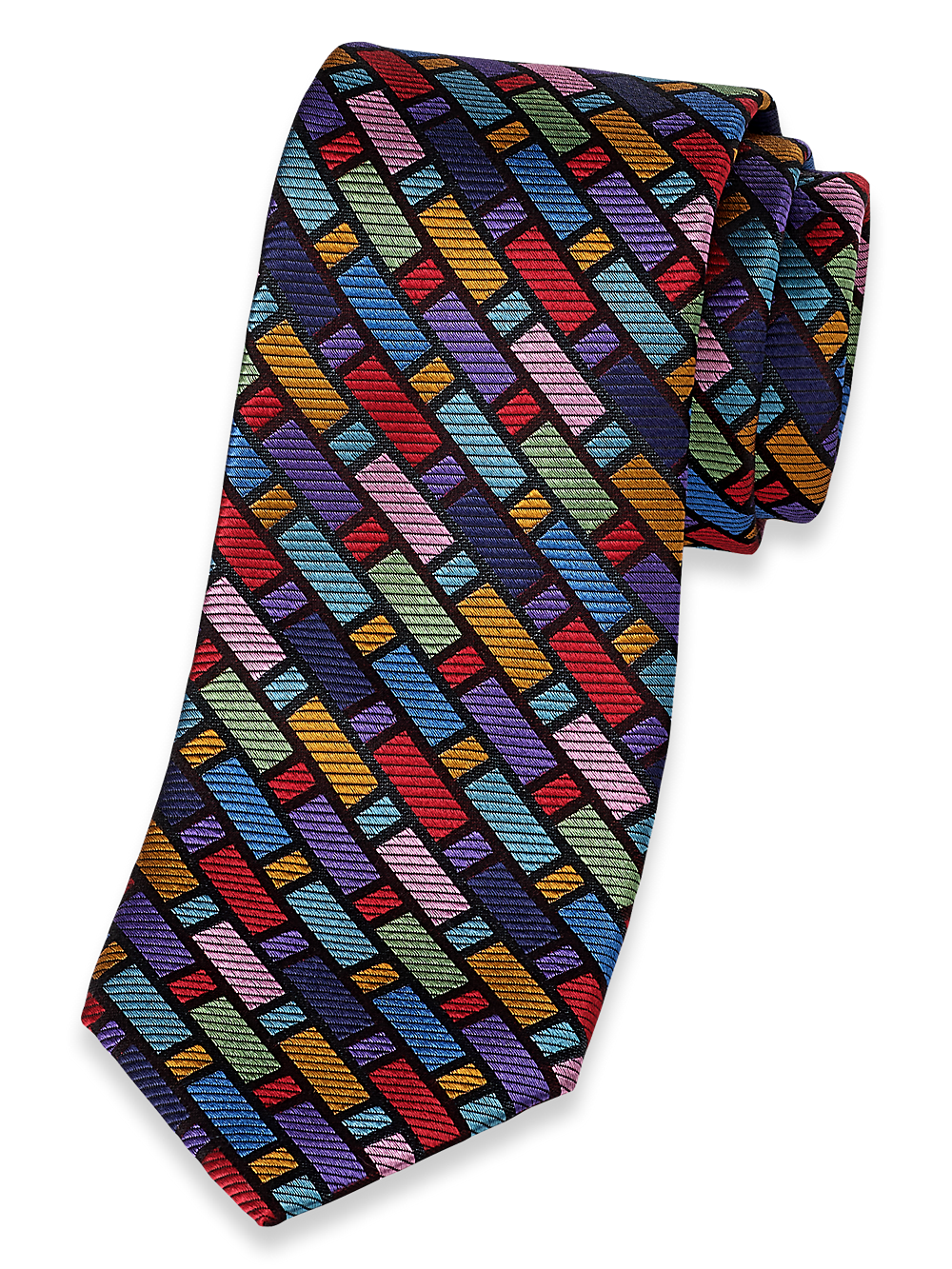 Geometric Woven Silk Tie - Multi – Paul Fredrick