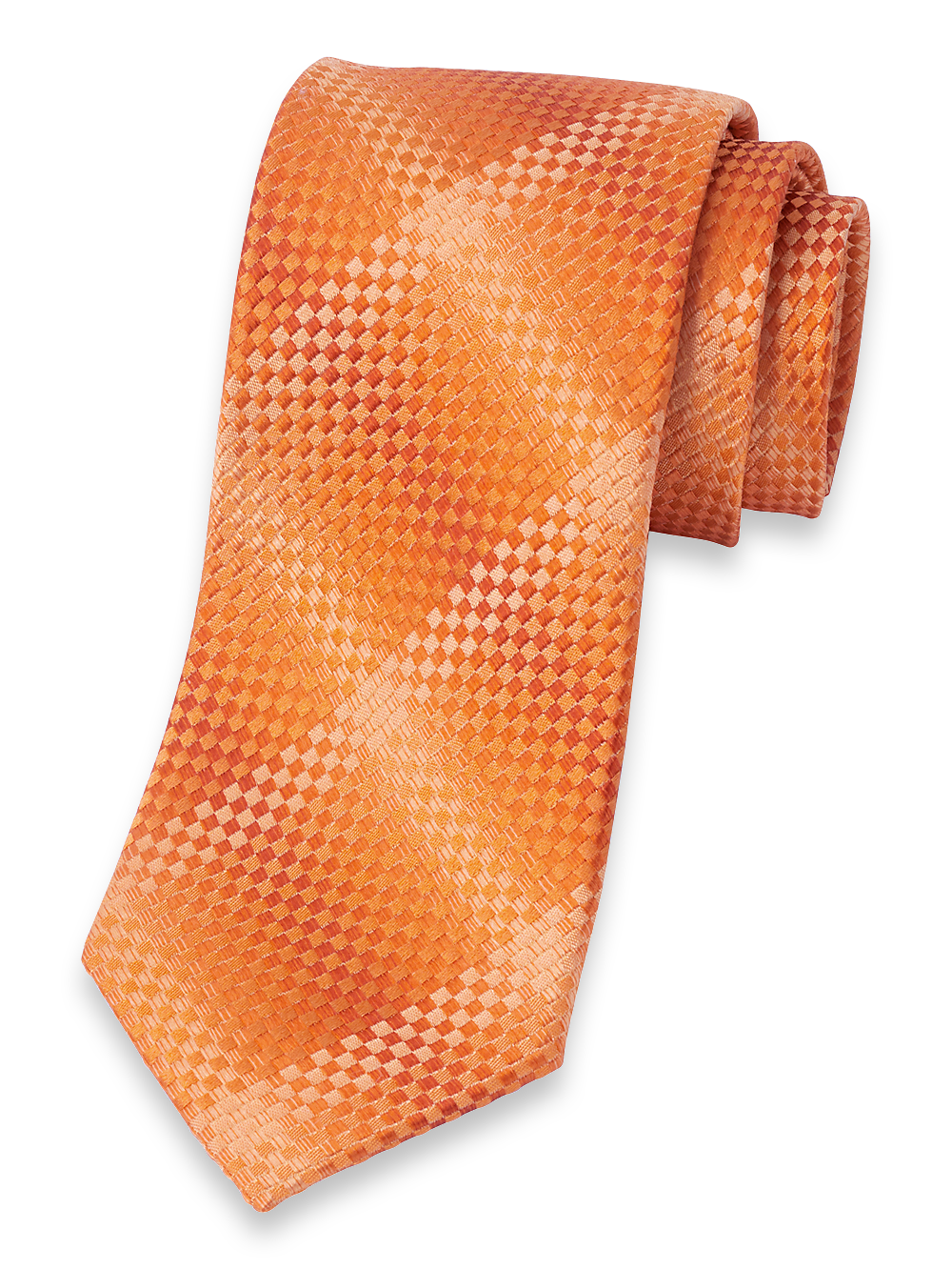 Geometric Woven Silk Tie - Orange – Paul Fredrick
