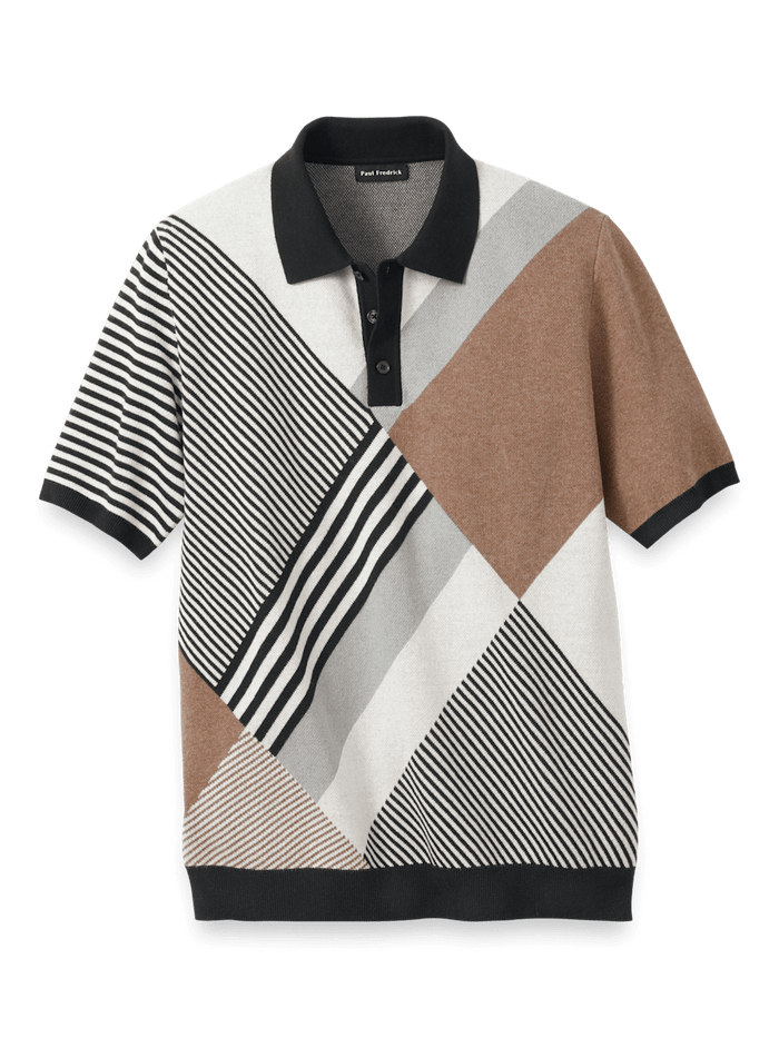 Cotton Three Button Polo - Multi – Paul Fredrick