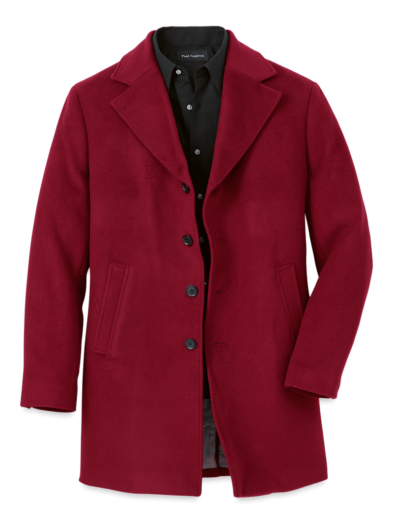 Wool Single Breasted Topcoat - Red – Paul Fredrick
